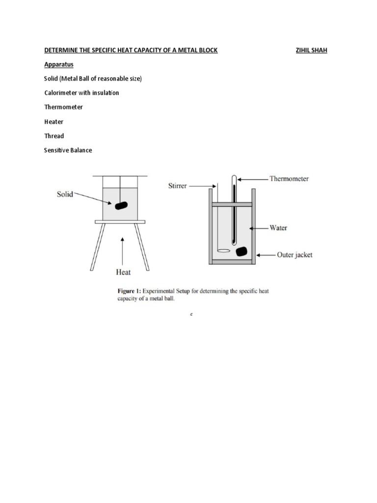 Determine The Specific Heat Capacity of A Metal Block | PDF