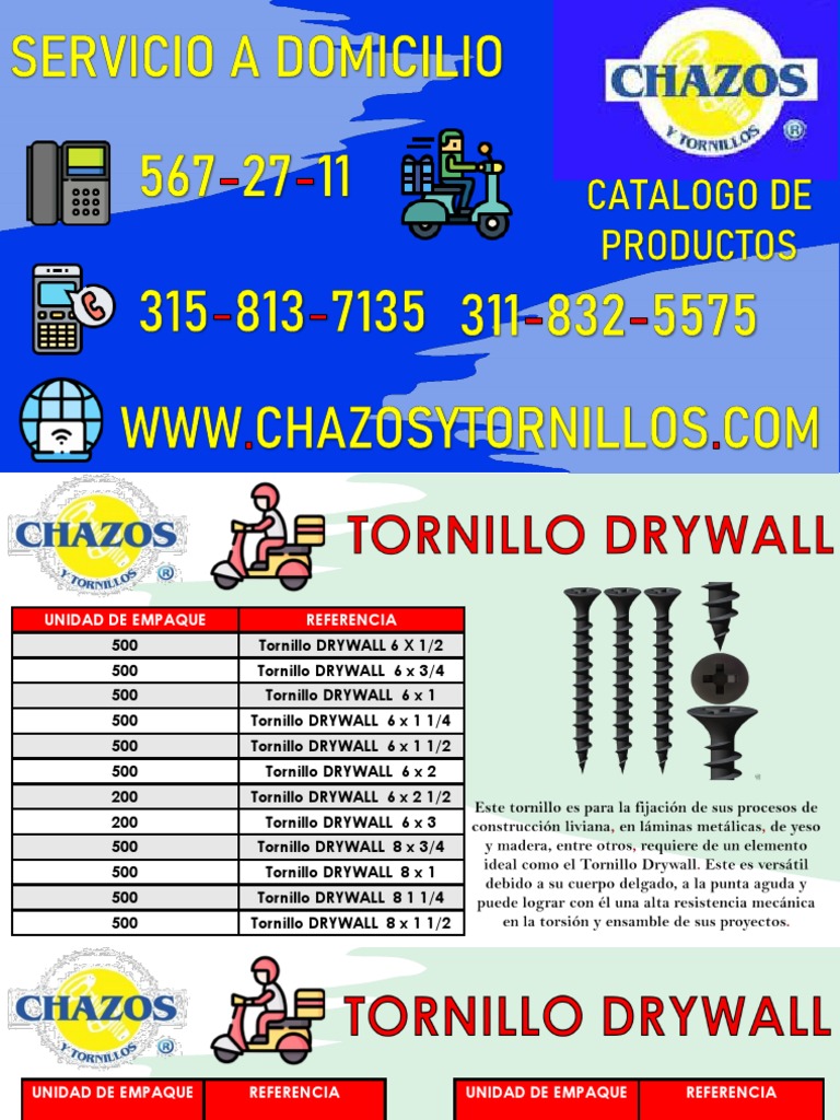Catalogo CHAZOS Y TORNILLOS | PDF | Sector secundario de la economía ...