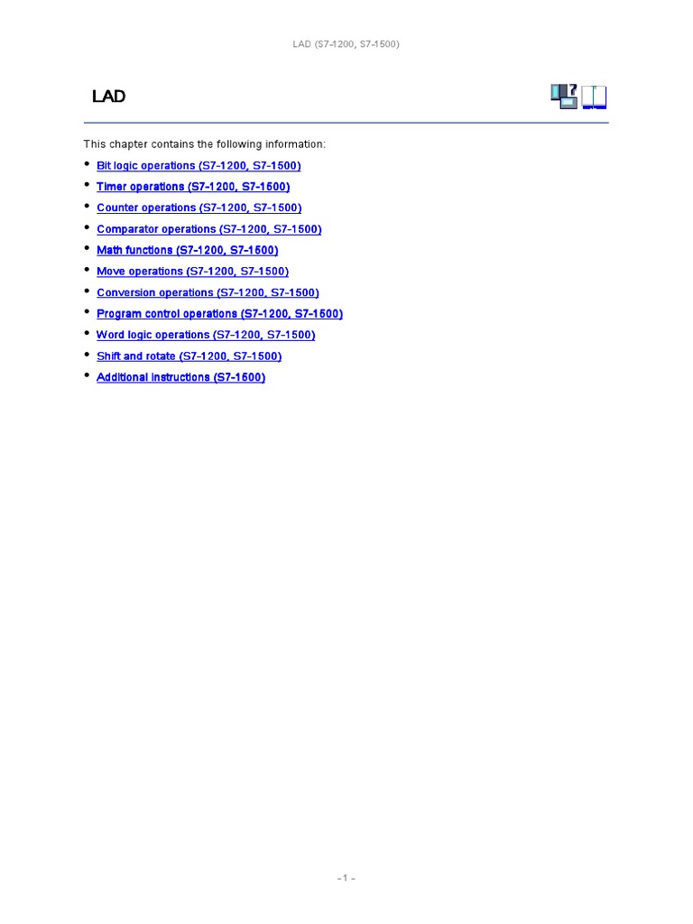 S7 Ladder Instruction | PDF | Parameter (Computer Programming) | Input/Output