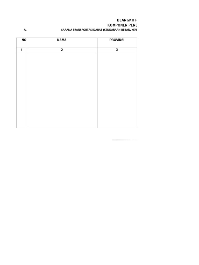 Blangko Pendataan (LAUT) - Kemenhan | PDF