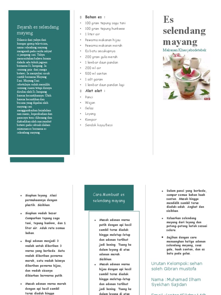 Sejarah dan Resep Es Selendang Mayang | PDF