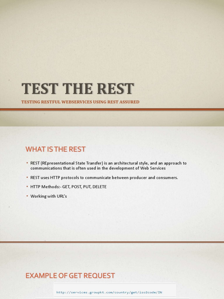 Test The Rest Testing Restful Webservices Using Rest Assured Pdf Representational State 