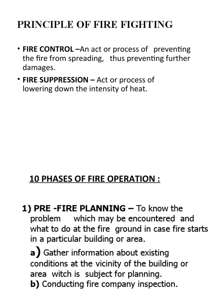 8.principle of Fire Fighting 10 Phases of Fire | PDF | Fires | Firefighting