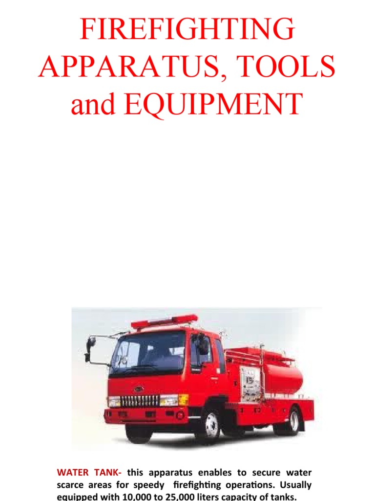 Firefighting Apparatus, Tools and Equipment | PDF | Fire Engine ...