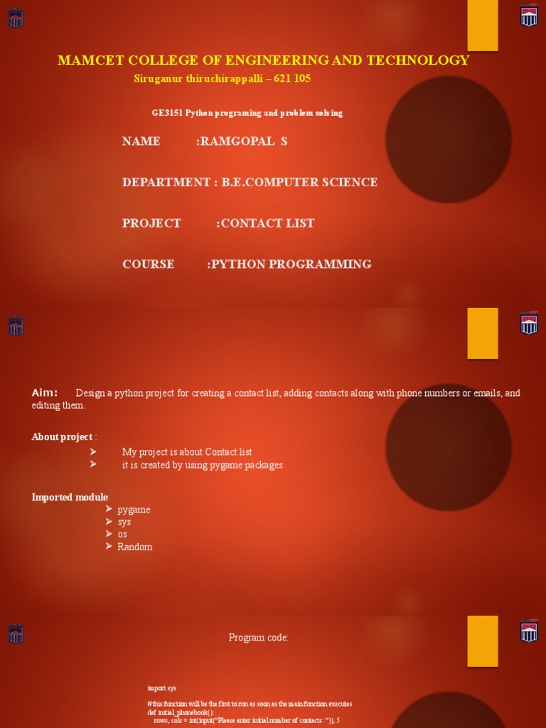 Mamcet College of Engineering and Technology | PDF | Systems Engineering | Computer Engineering