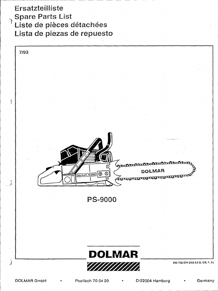 Dolmar PS-9000 and PS-9010 | PDF