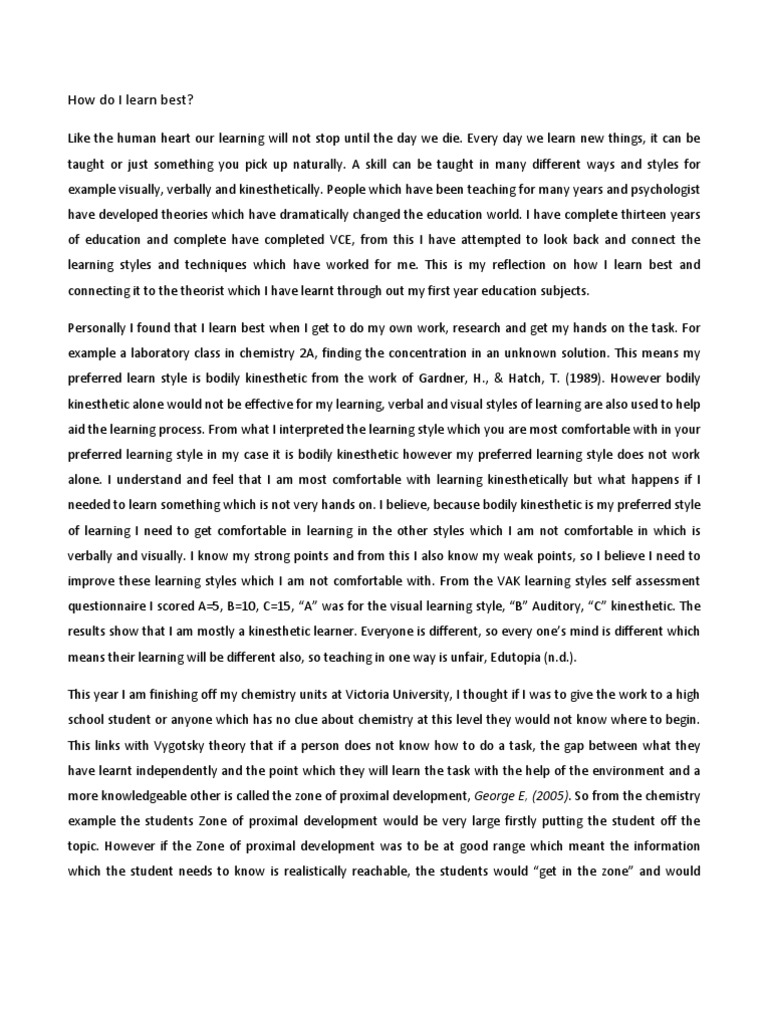 How Do I Learn Best 1000 | PDF | Learning Styles | Learning