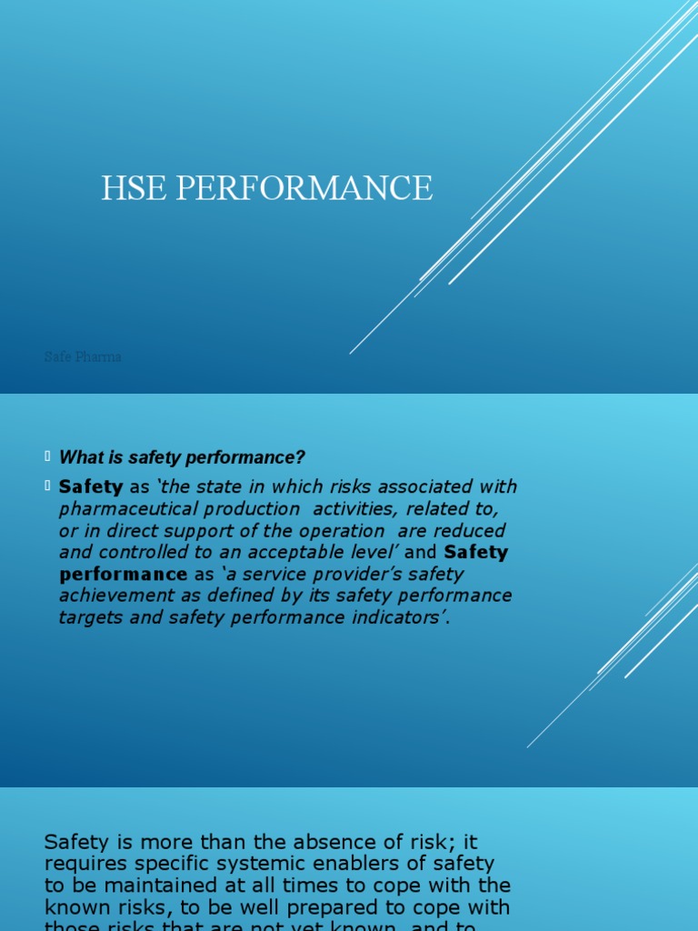 Hse Performance: Safe Pharma | PDF | Risk | Safety