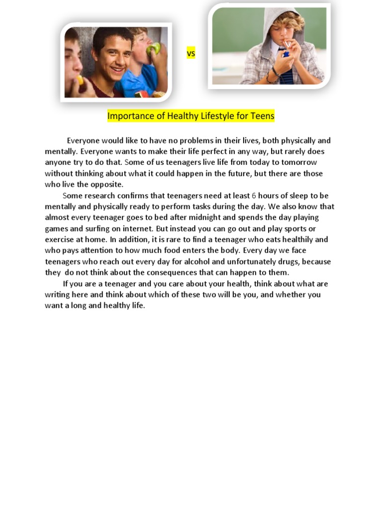 Importance of Healthy Lifestyle For Teens | PDF