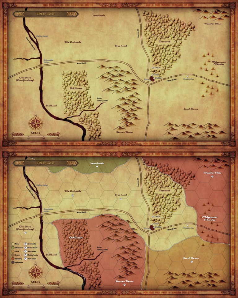 Adventures in Middle Earth - Bree-Land Region Guide - Maps | PDF ...