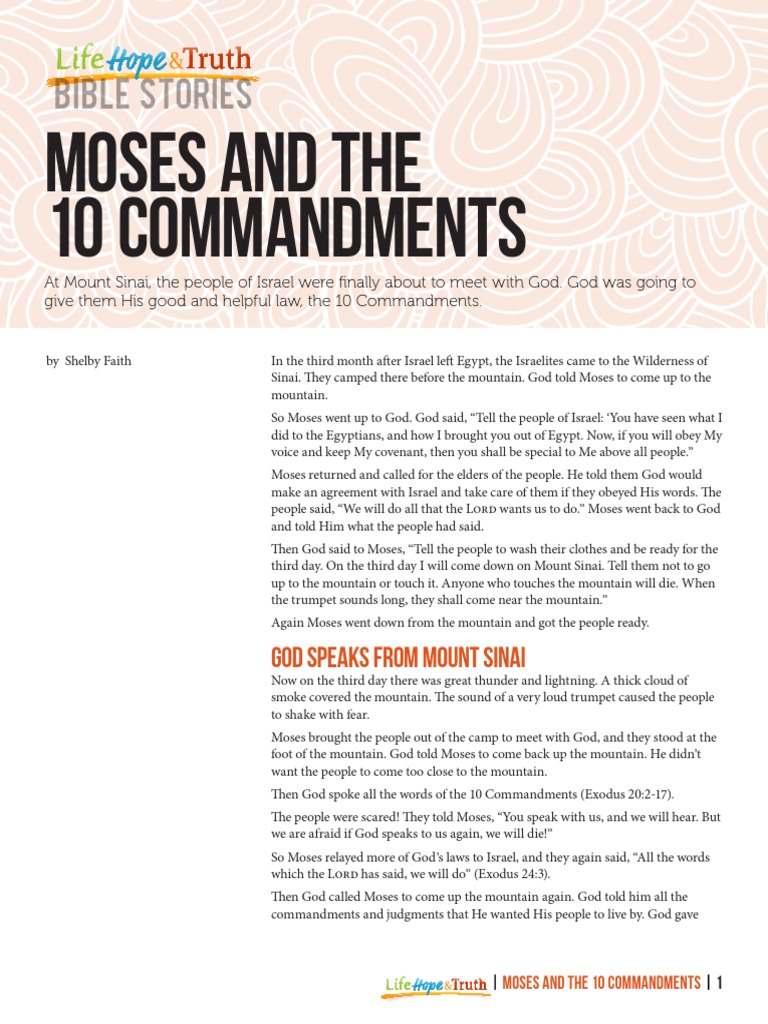 Moses and The 10 Commandments: Bible Stories | PDF | Ten Commandments ...