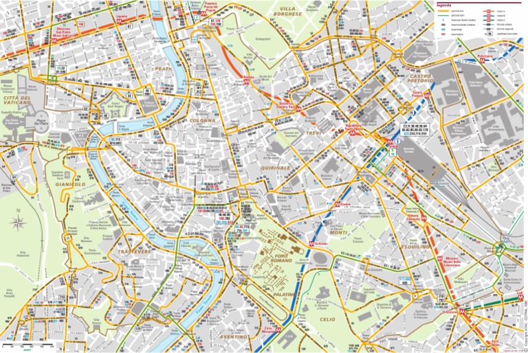 Mappa Roma Centro Monumenti Metro Alta Risoluzione Da Stampare 1 | PDF
