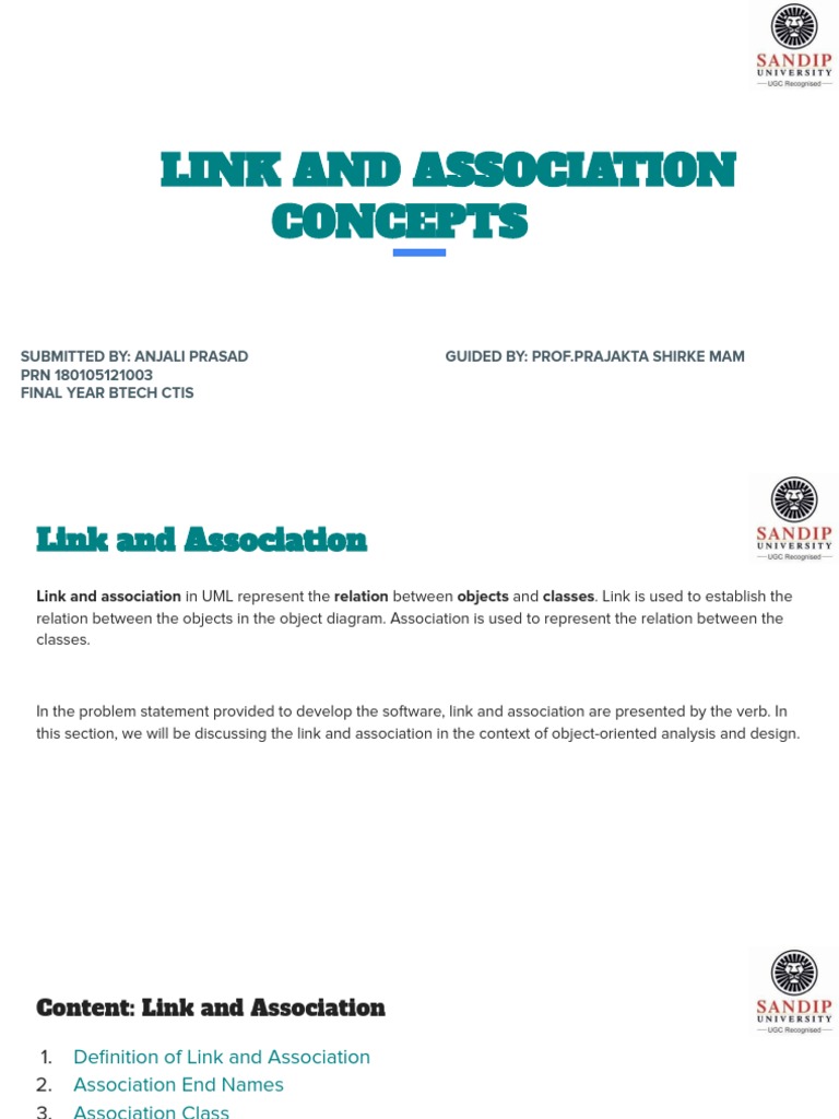 Link and Association Concepts | PDF | Class (Computer Programming ...