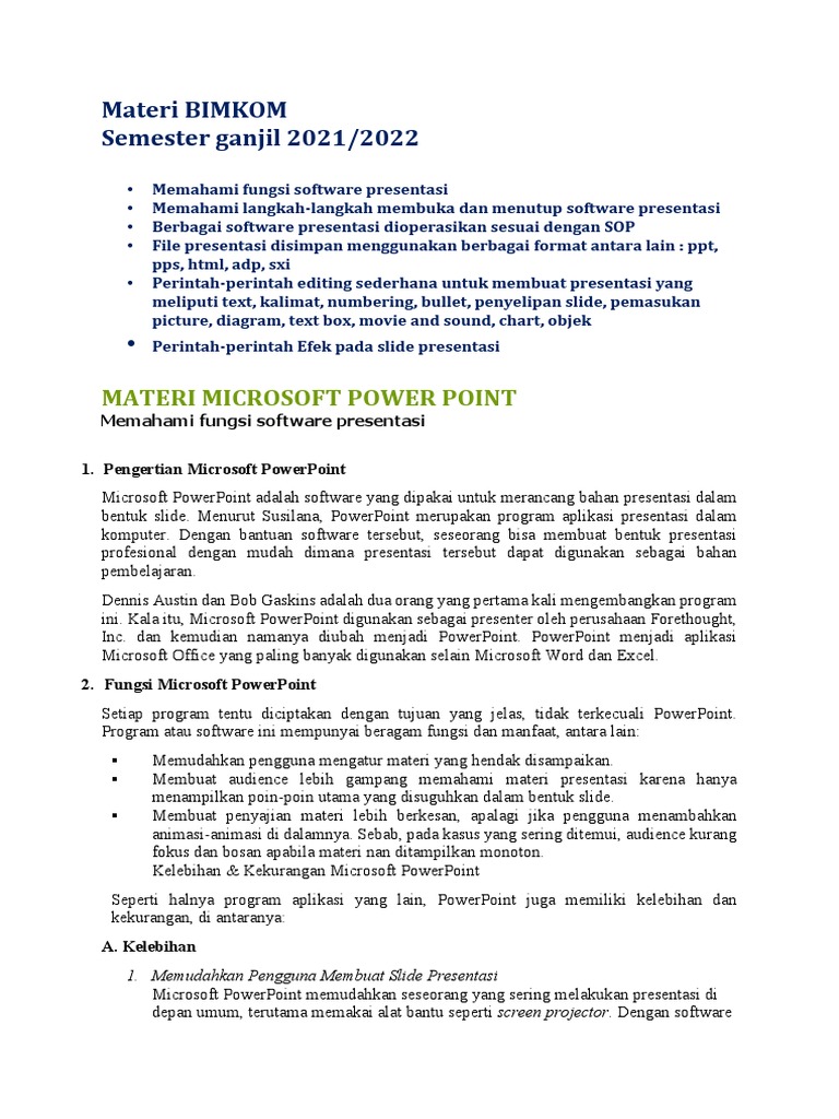 Materi Microsoft Power Point | PDF