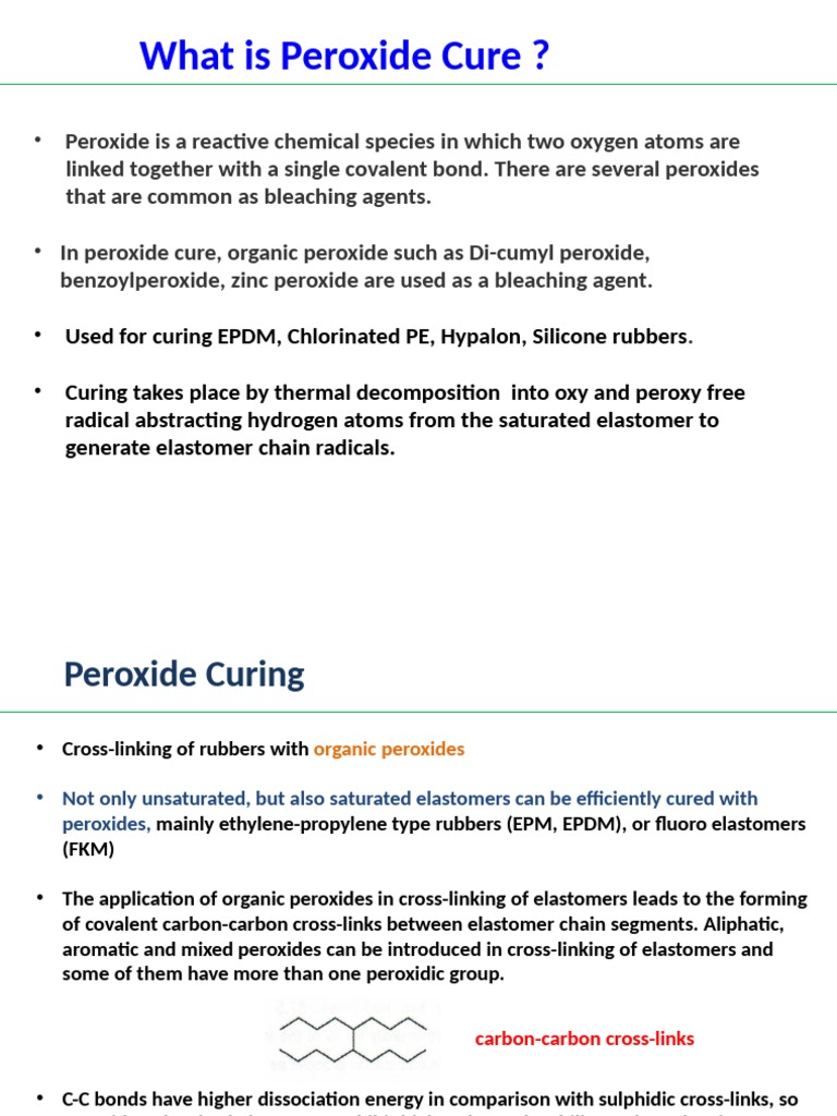 Mechanism and Applications of Peroxide Curing of Elastomers | PDF ...