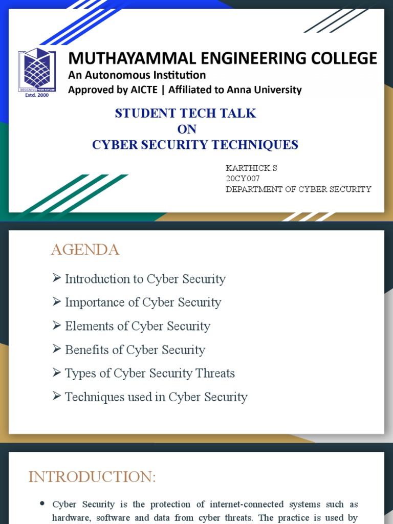 Technical Talk On Cyber Security Techniques | PDF | Computer Security ...
