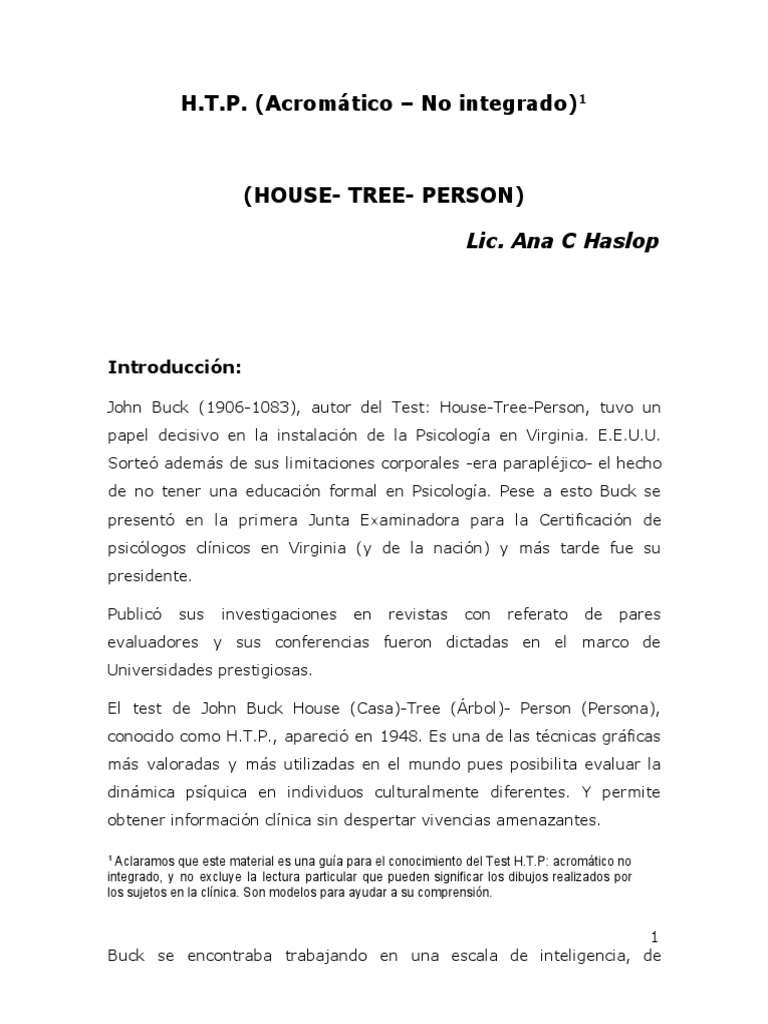 El Test de HTP | PDF | Comunicación | Comportamiento