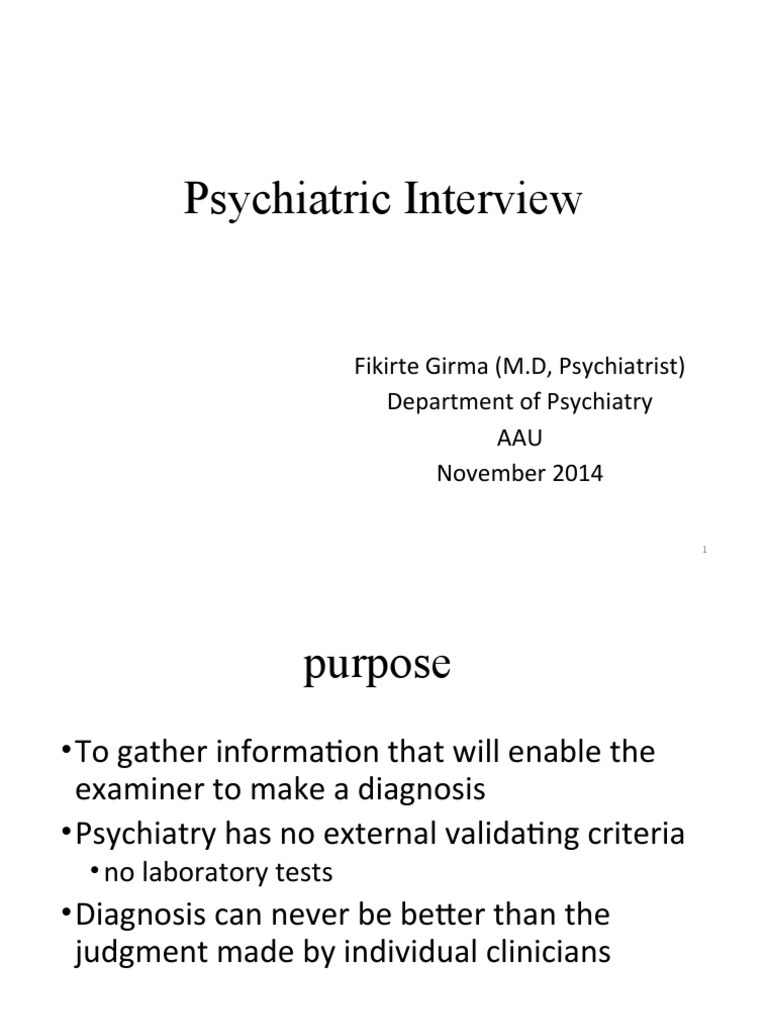 Psychiatric Interview Techniques Guide | PDF | Psychiatry | Mental Disorder