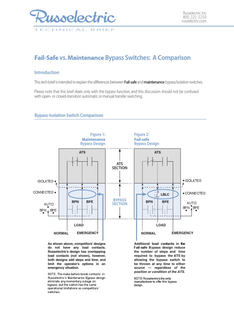 Fail-Safe vs. Maintenance Bypass Switches: A Comparison: Technical ...