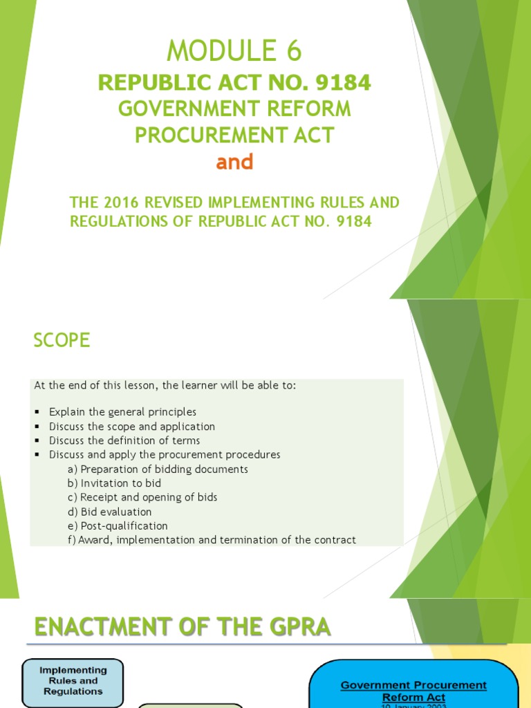 Module+6 Government+Procurement+Law | PDF | Government Procurement In ...