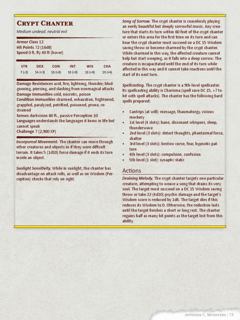 Crypt Chanter: Actions | PDF | Dungeons & Dragons | D20 System