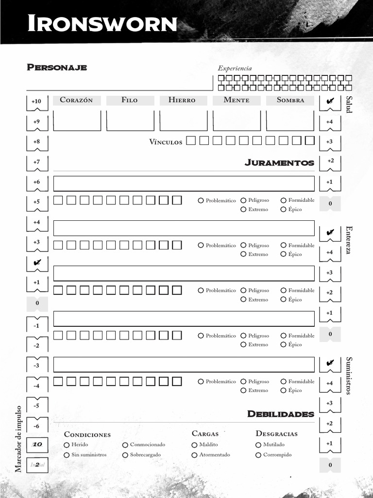 Ironsworn Hoja | PDF