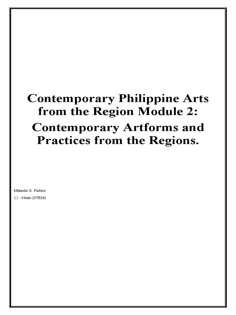Contemporary Philippine Arts From The Region Module 2 | PDF ...