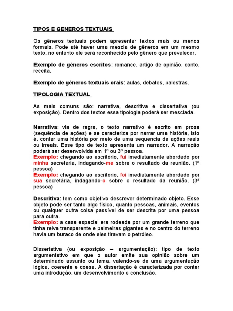 Reconhecimento De Tipos E Generos Textuais Pdf