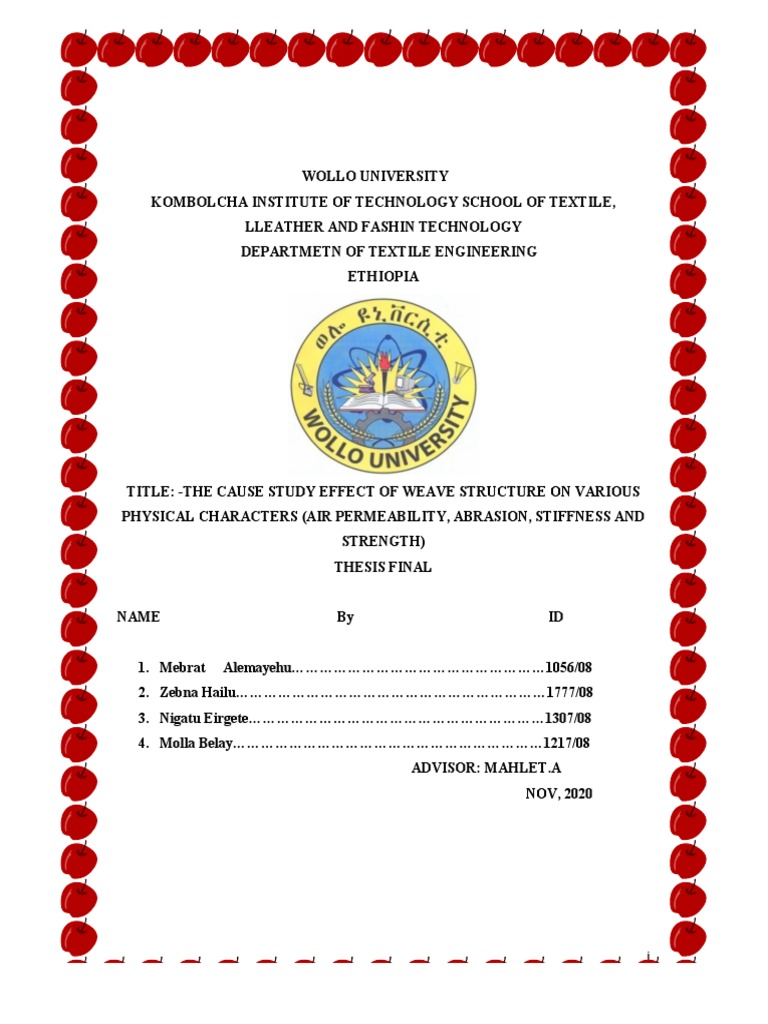 Thesis 4 | PDF | Textiles | Weaving