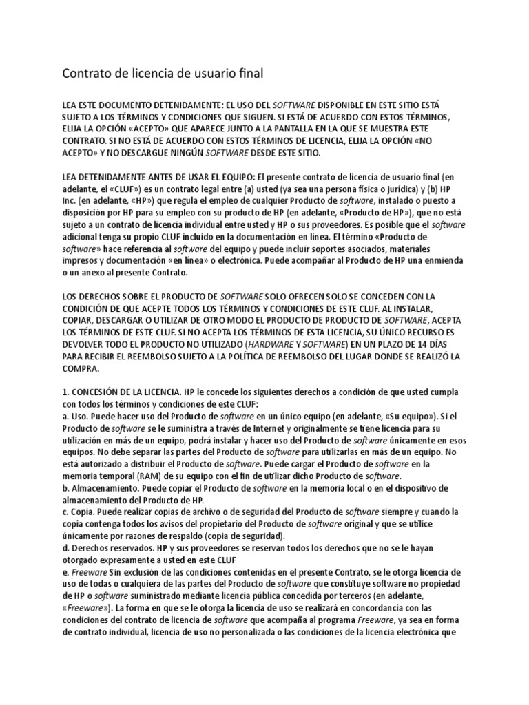 EULA Es-Es | PDF | Software | Informática