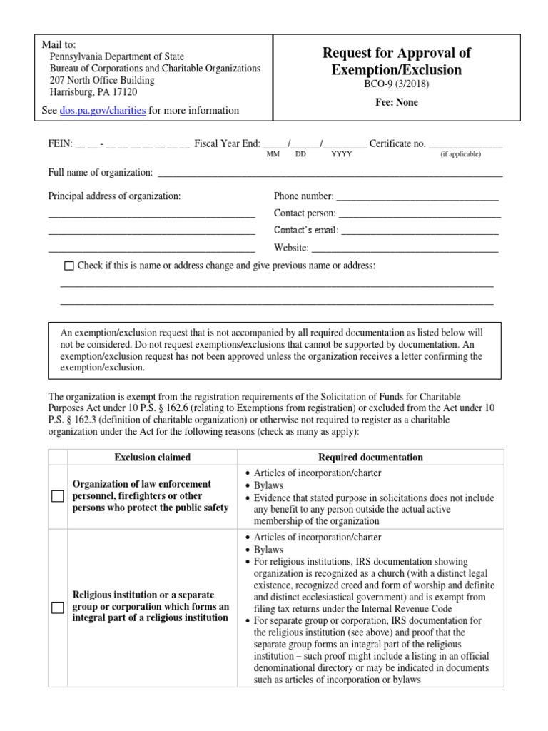 Request Exemption Approval | PDF | Charitable Organization | Nonprofit ...