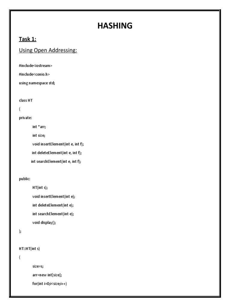 Hashing: Using Open Addressing | PDF | Computer Programming | Software Engineering