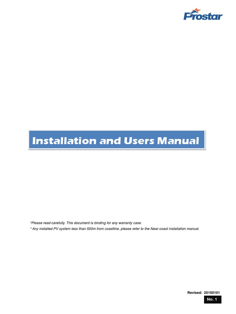 Prostar Solar Module Installation Manual (EN) | Download Free PDF ...