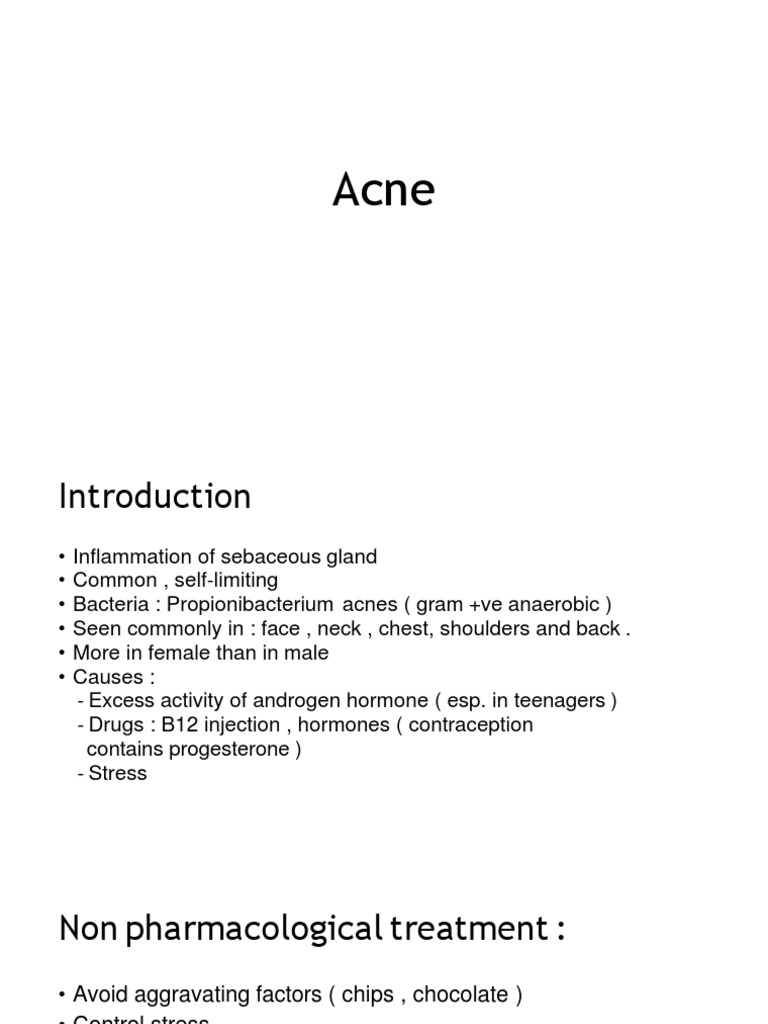 Acne Presentation | PDF | Medicine | Medical Specialties