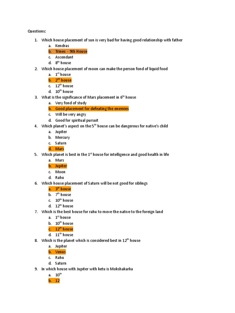 Astro Exam | Download Free PDF | Planets In Astrology | Hindu Astrology