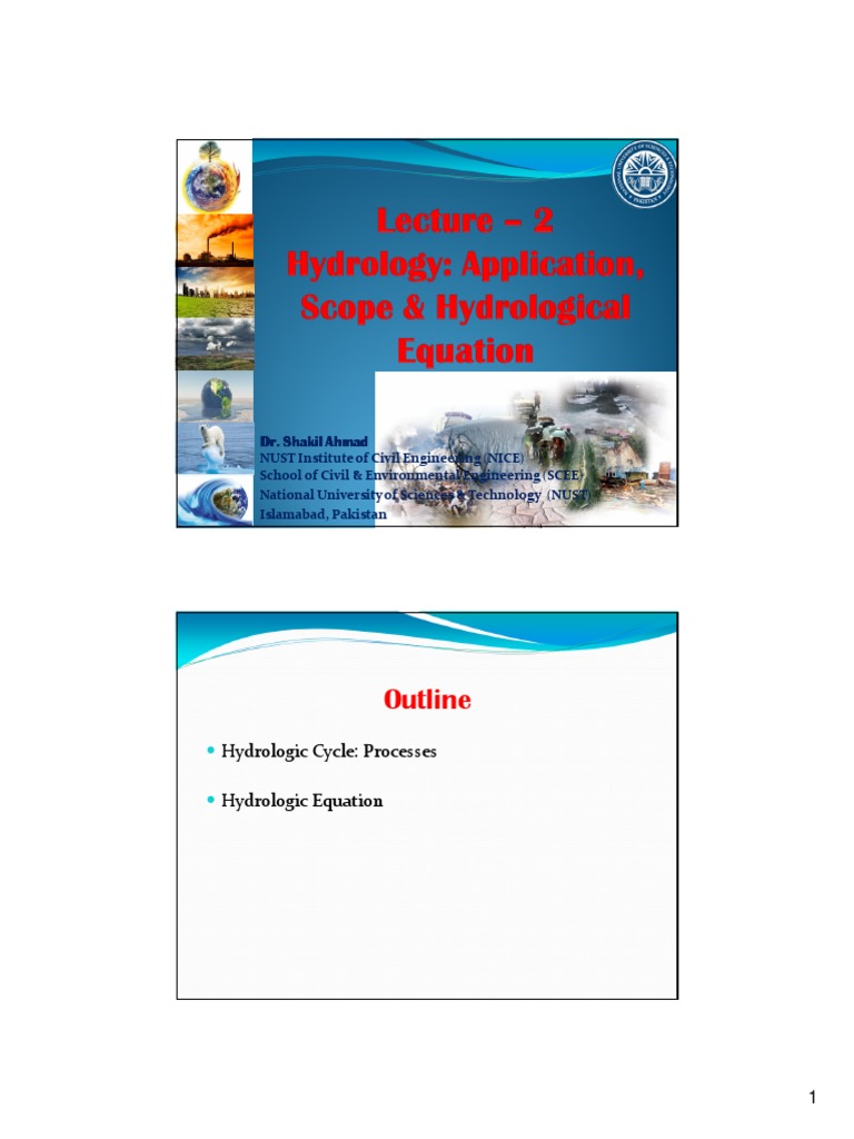 Outline: Hydrologic Cycle: Processes Hydrologic Equation | PDF | Hydrology | Water Cycle