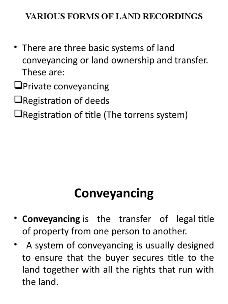 Land Transactions Lecture Guide Notes | PDF | Conveyancing | Civil Law ...