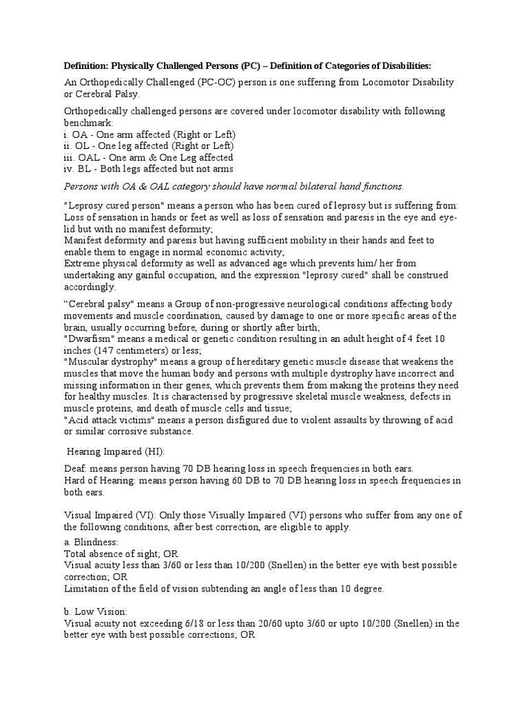 Definition: Physically Challenged Persons (PC) - Definition of ...