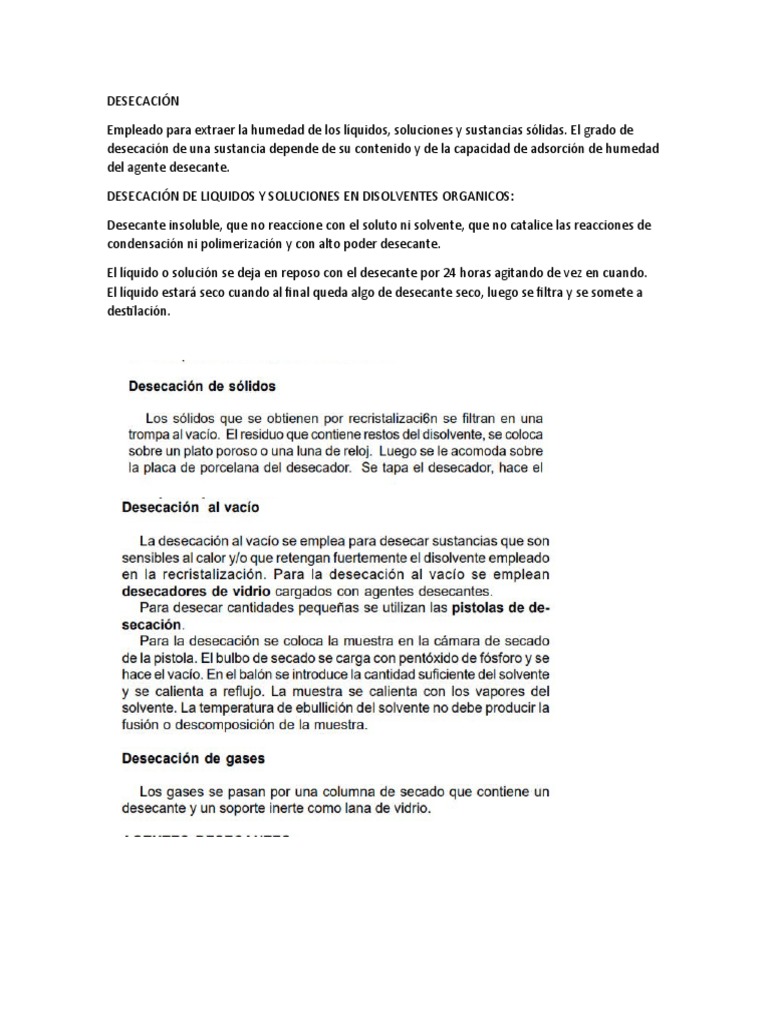 DESECACIÓN | PDF | Esterilización (Microbiología) | Sustancias químicas