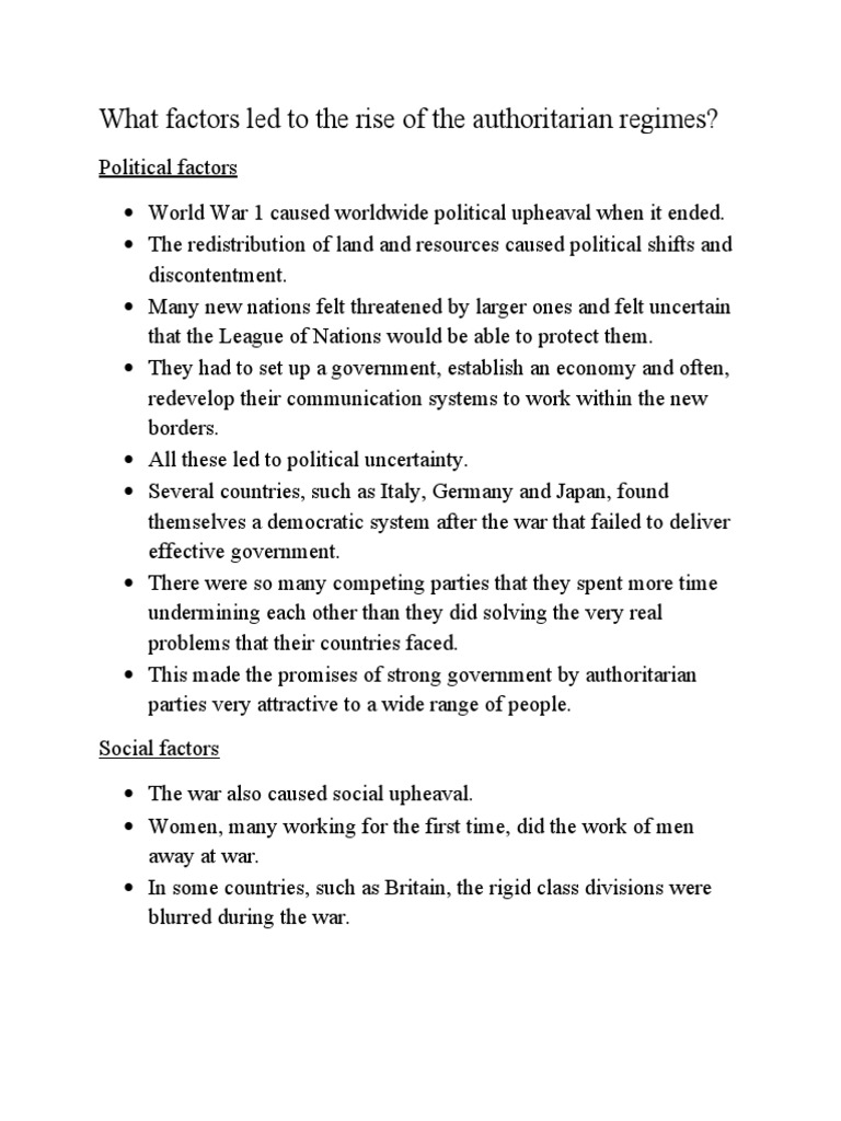 Rise of Authoritarian Regimes | PDF | Great Depression | Macroeconomics