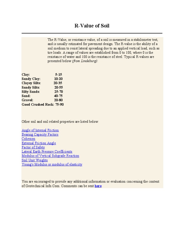 R-Value of Soil | PDF