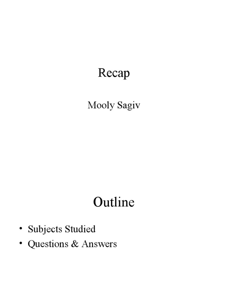 Recap: Mooly Sagiv | PDF | Parsing | Software Engineering