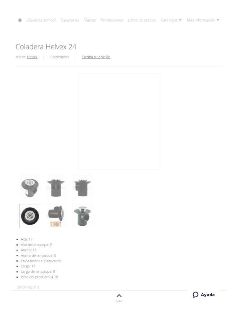 Coladera Helvex 24 | PDF