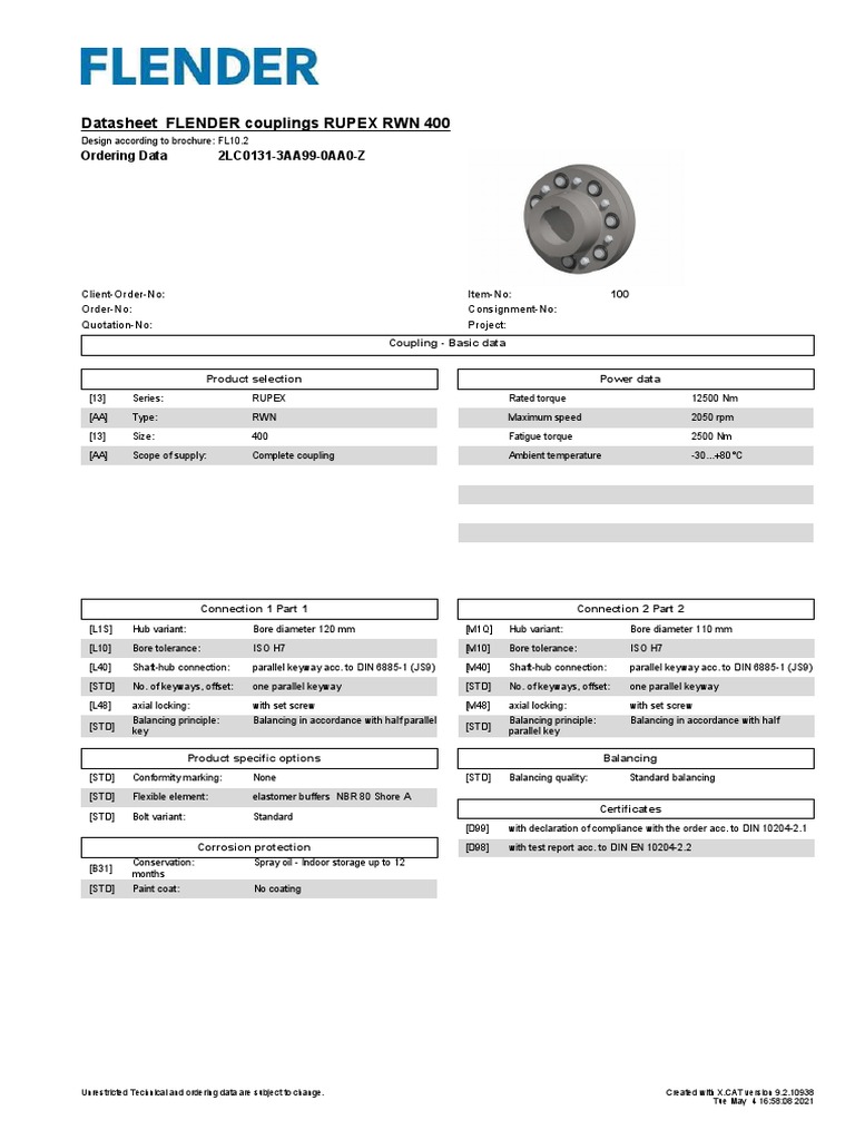 FLENDER & ZAPEX Couplings Datasheet | PDF | Engineering Tolerance | Screw