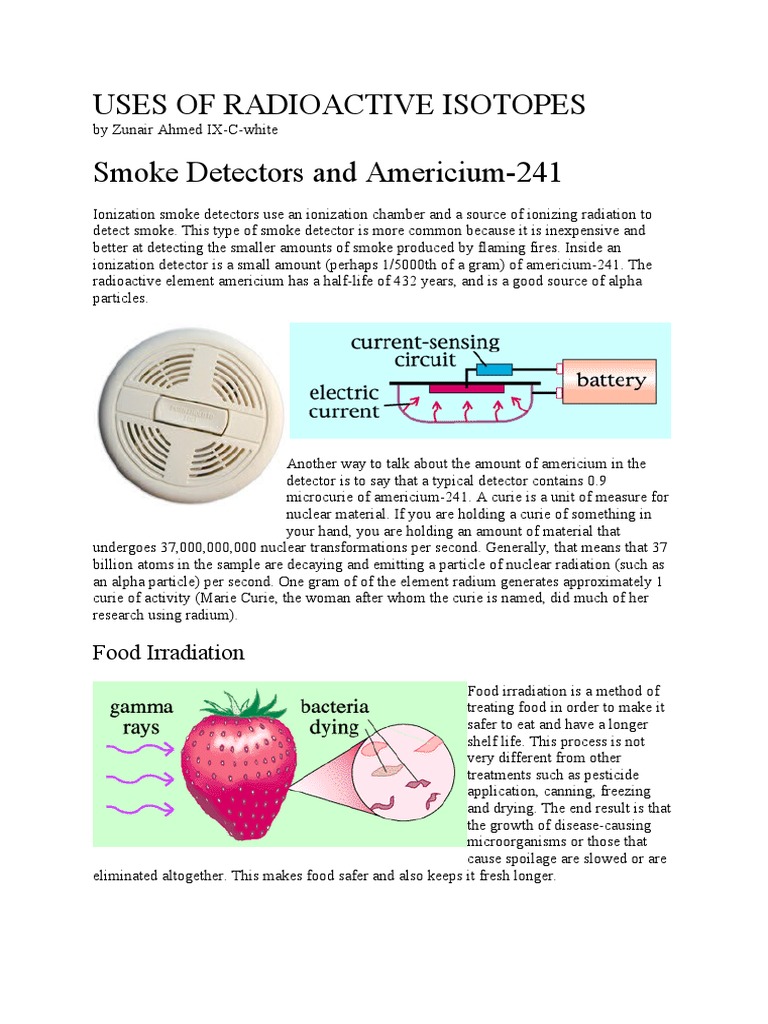 Uses of Radioactive Isotopes by Zunair Ahmed Ix | PDF