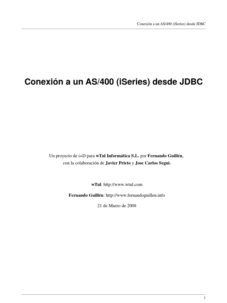 Java Db2 Documentacion Spanish V03 | PDF | Ibm System I | Servidor ...