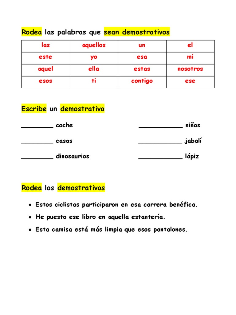 Pronombres Demostrativos | PDF | Estudios de idiomas extranjeros