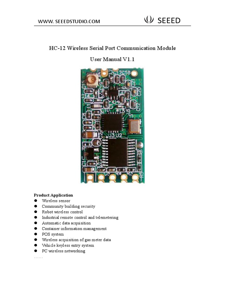 Review26 HC-12 User Manual | PDF | Bit Rate | Wireless