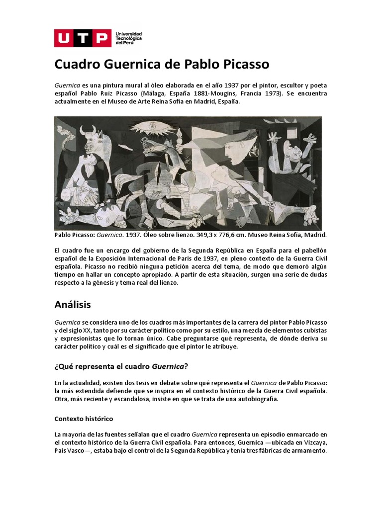 Significado del Guernica de Picasso | PDF | Pablo Picasso | Pinturas