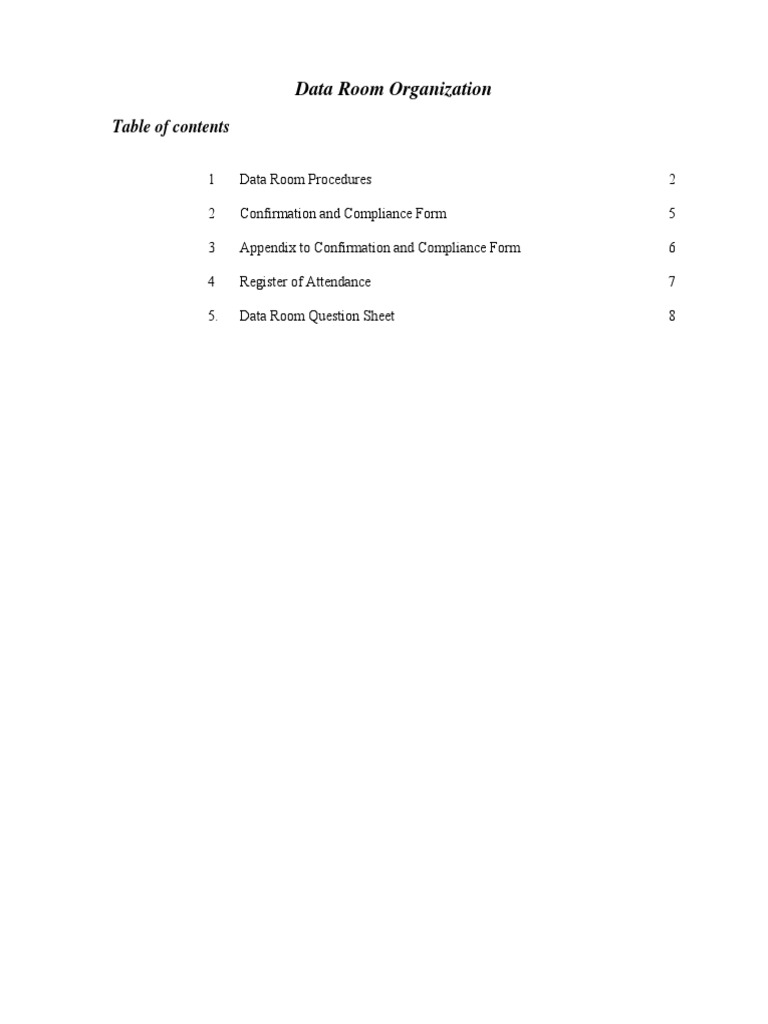5 - Data Room Procedure Templates | PDF | Government | Justice